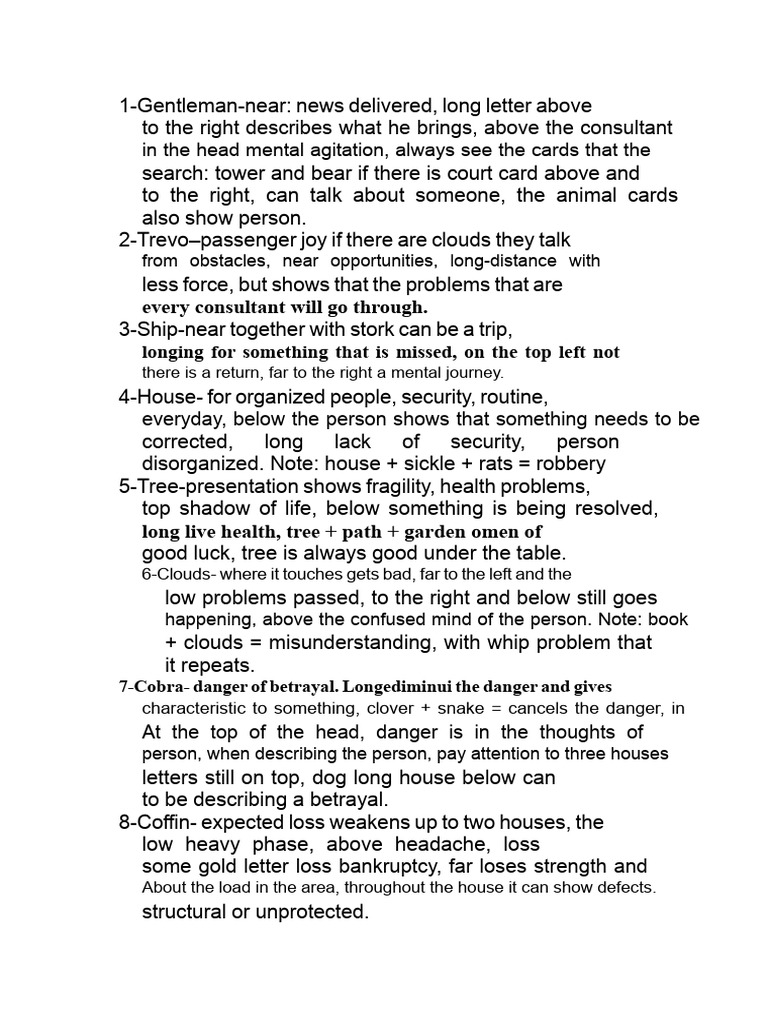 Cartomancy Card Meanings Explained | PDF