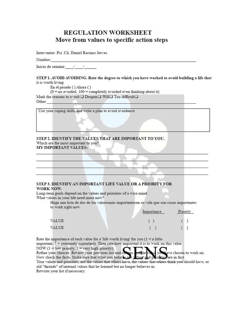 DBT EMOTION REGULATION WORKSHEET VALUES | PDF | Goal | Behavior Modification