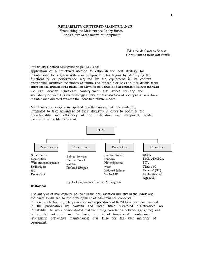 Reliability-Centered Maintenance Guide | PDF | Reliability Engineering ...