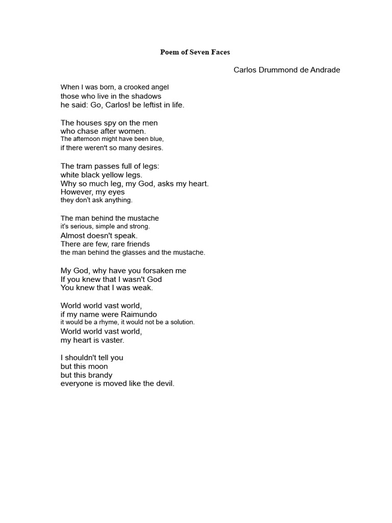 Poem of Seven Faces | PDF