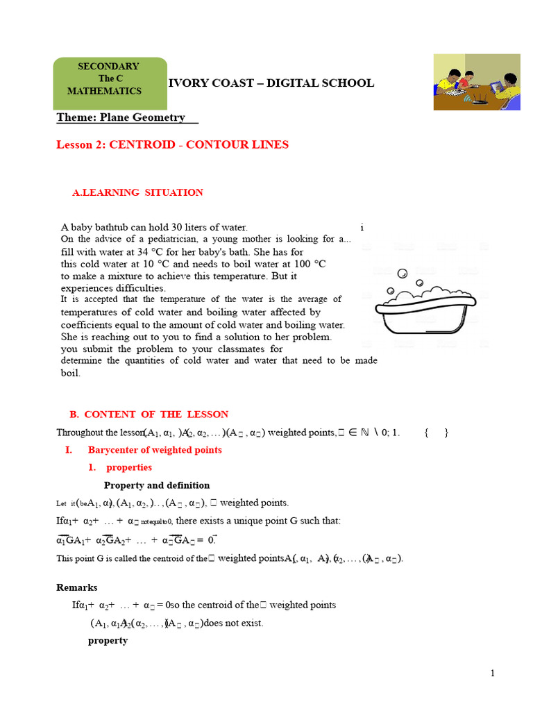 Centroid and Contour Lines in Geometry | PDF | Mathematical Physics ...
