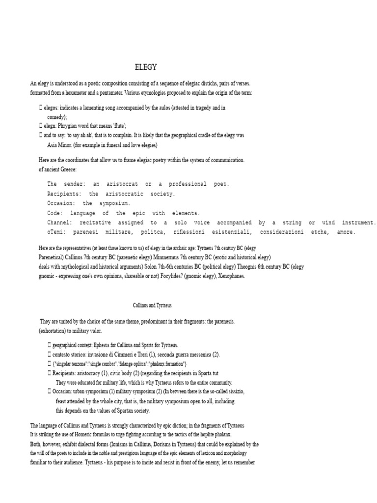 Greek elegy | PDF