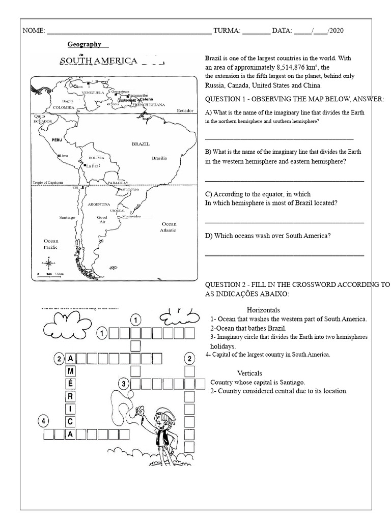 Geography Worksheet: Brazil Regions and Maps | PDF | Sphere | Brazil