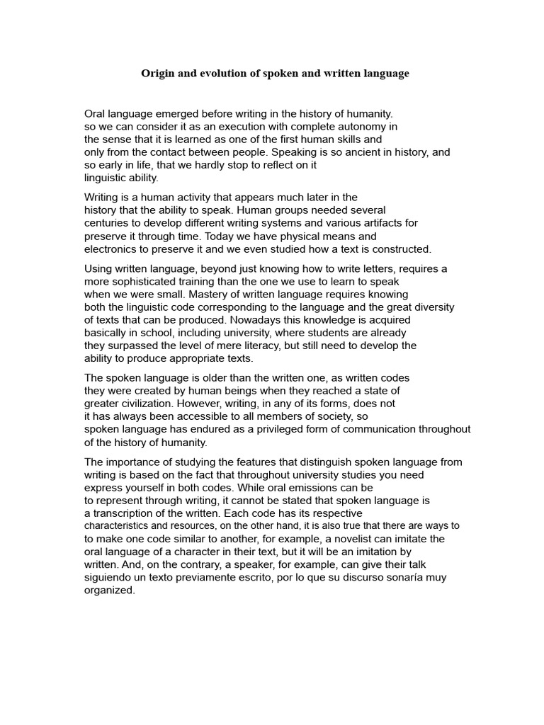 Evolution of Spoken and Written Language | PDF | Spanish Language | Latin