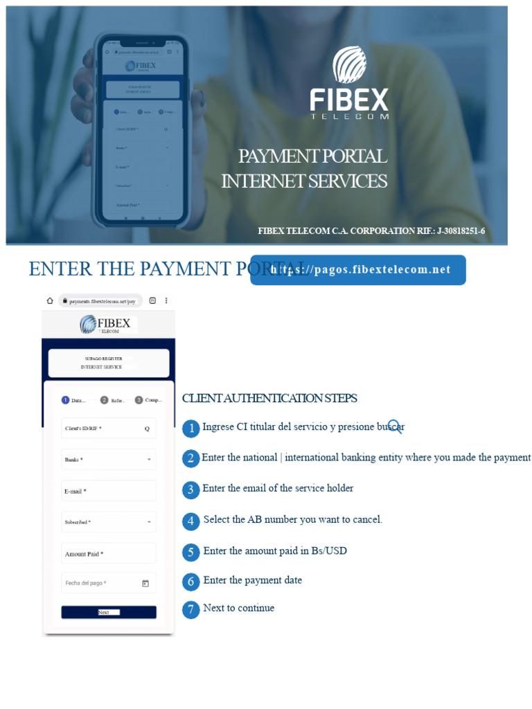 Fibex Telecom Payment Portal Guide | PDF