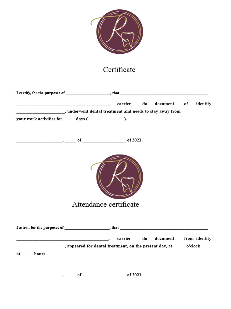 Dental Certificate | PDF