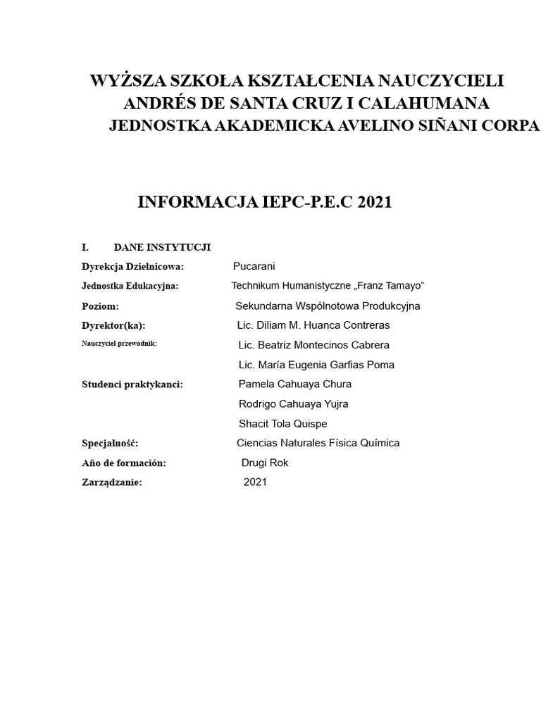 Raport z PEC | PDF