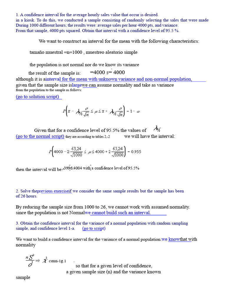 Confidence Intervals for Various Statistics | PDF | Confidence Interval ...