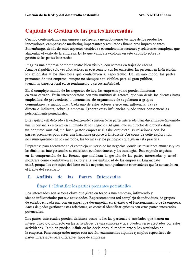 Capítulo 4 Gestión de las partes interesadas | PDF | Business ...