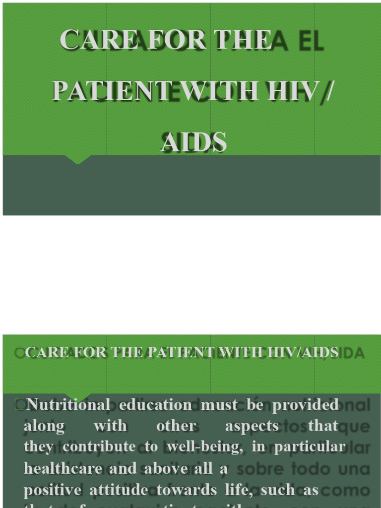 CAREGIVERS FOR THE PATIENT WITH HIV | PDF | Hiv/Aids | Hiv
