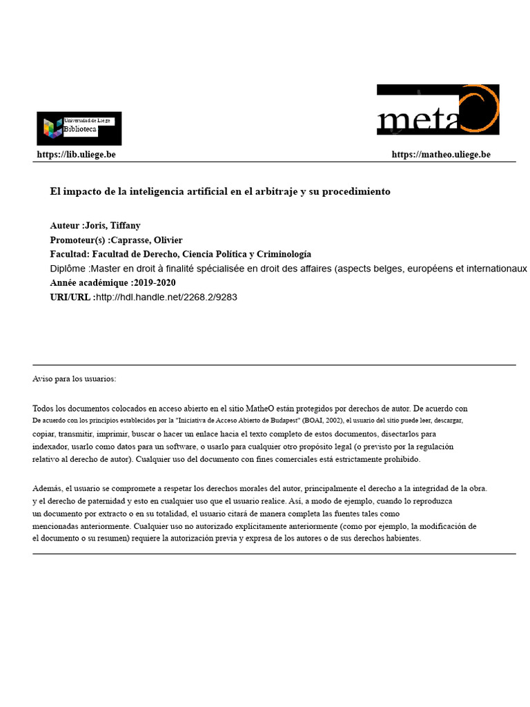 el impacto de la IA en el arbitraje | PDF | Inteligencia artificial ...