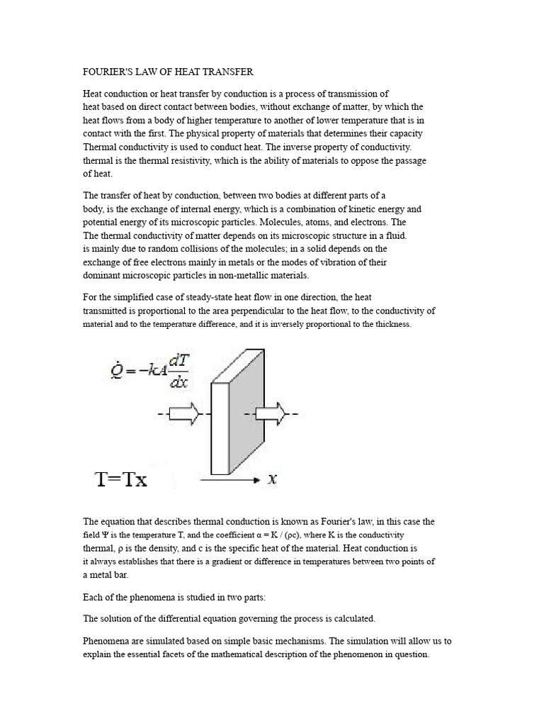Understanding Fourier's Law of Heat Transfer | PDF | Thermal Conduction ...