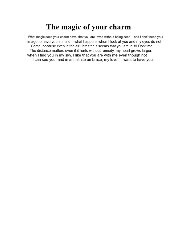 The Magic of Your Charm - POETRY | PDF