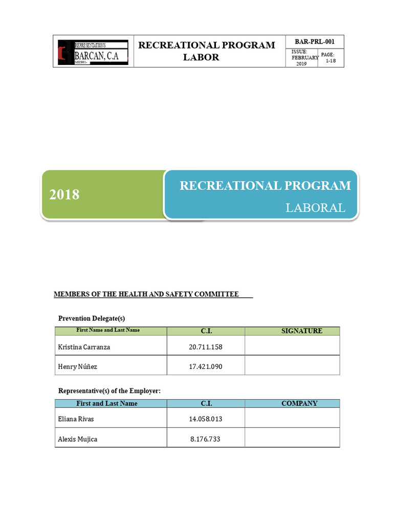 INCRET Program 2018.docx | PDF | Occupational Safety And Health