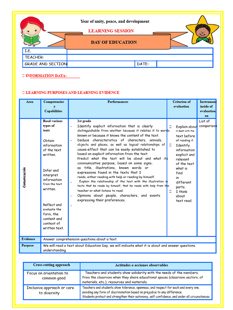 1st E1 S3 SESSION D4 READING PLAN EDUCATION DAY | PDF | Reading ...