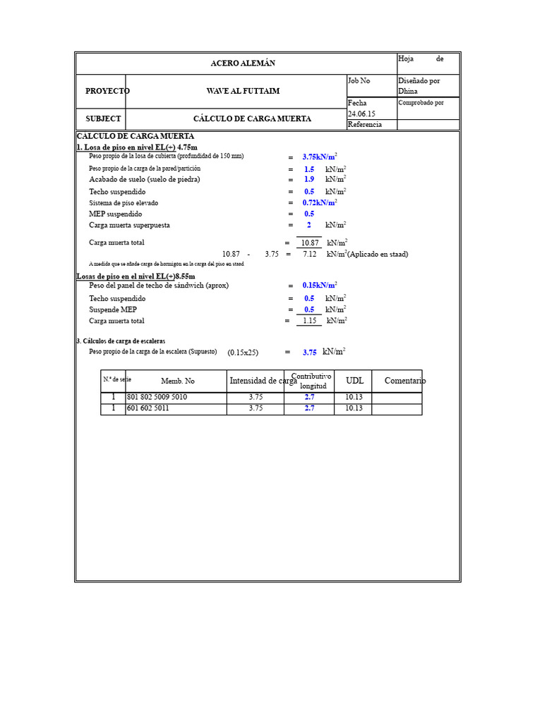 1.Carga muerta | PDF | Ingeniería estructural | Ingeniería de Edificación
