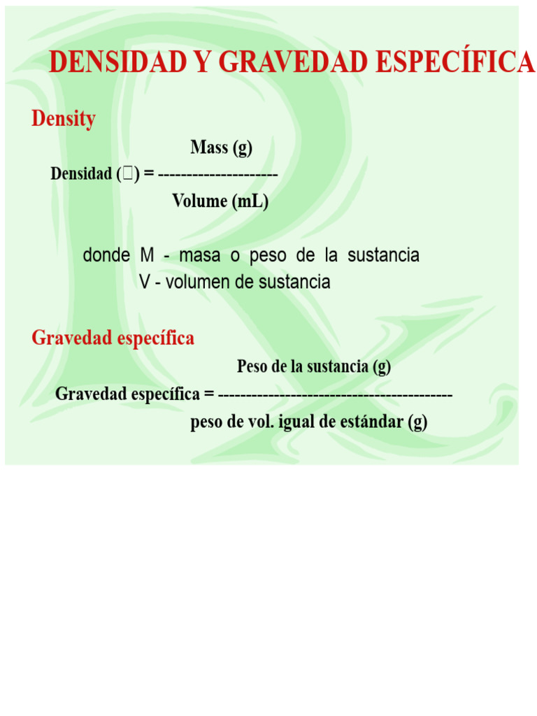Densidad y Gravedad Específica en Líquidos | PDF