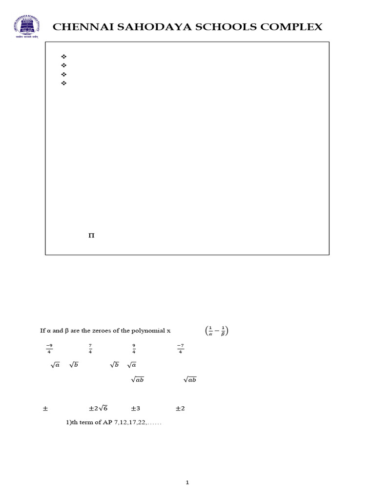 Mathematics Standard - PP2 - QP | PDF | Area | Numbers