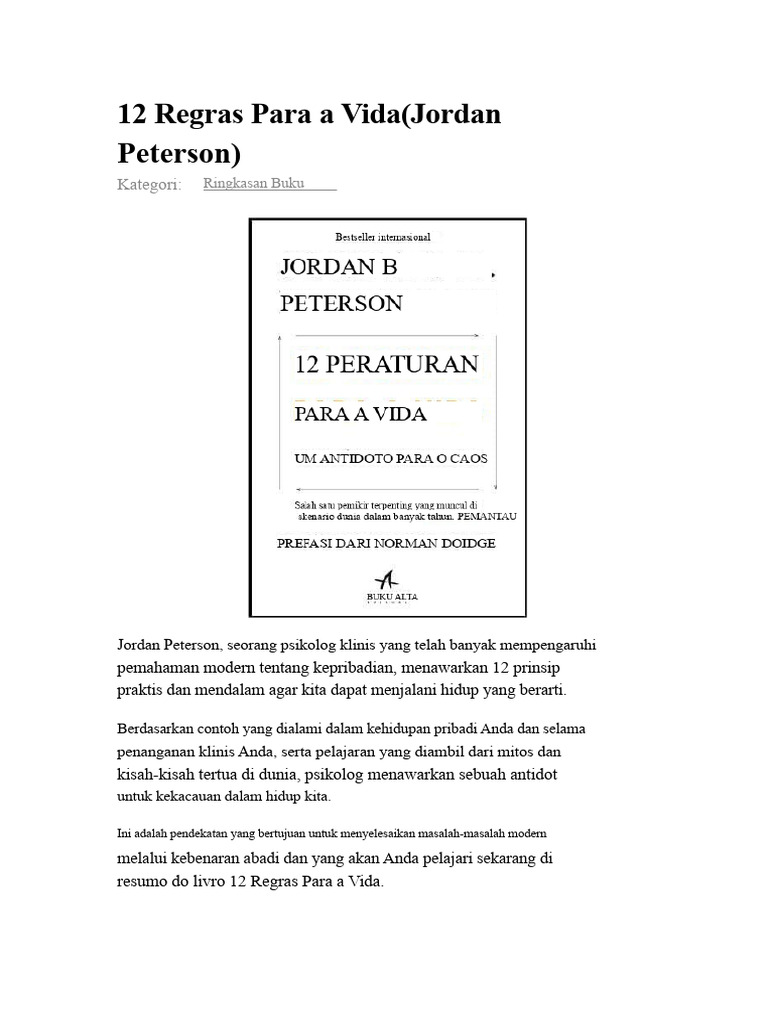 12 Aturan Untuk Hidup Jordan Peterson Pdf