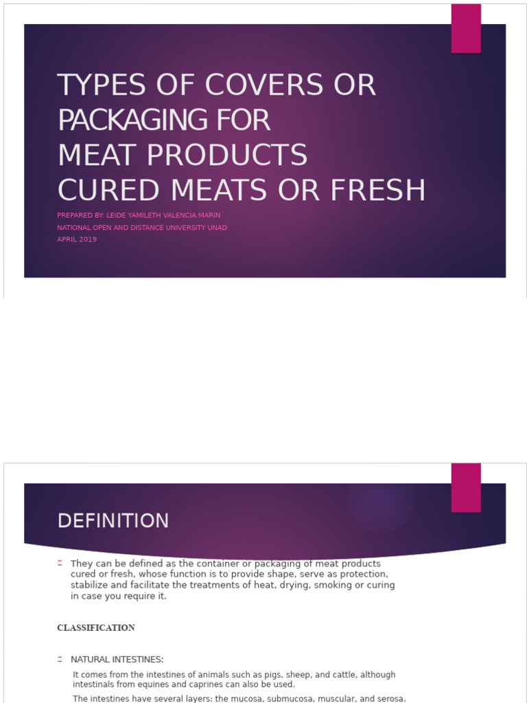 Types of Covers or Packaging For Meat Products | PDF | Meat
