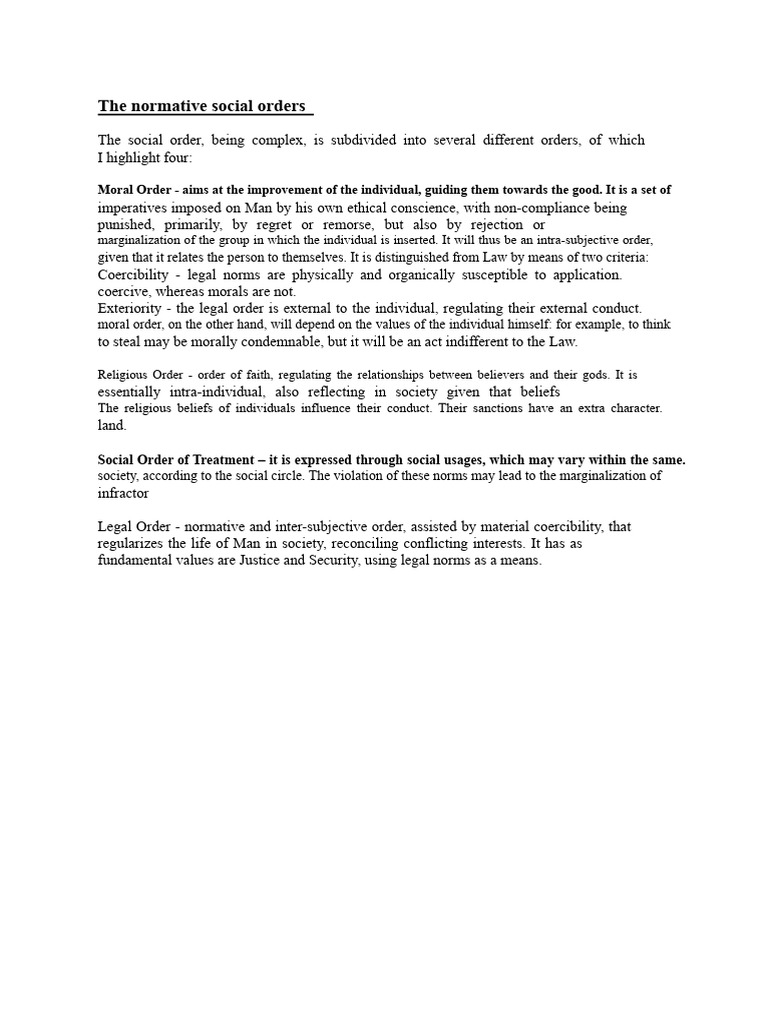 Understanding Normative Social Orders | PDF