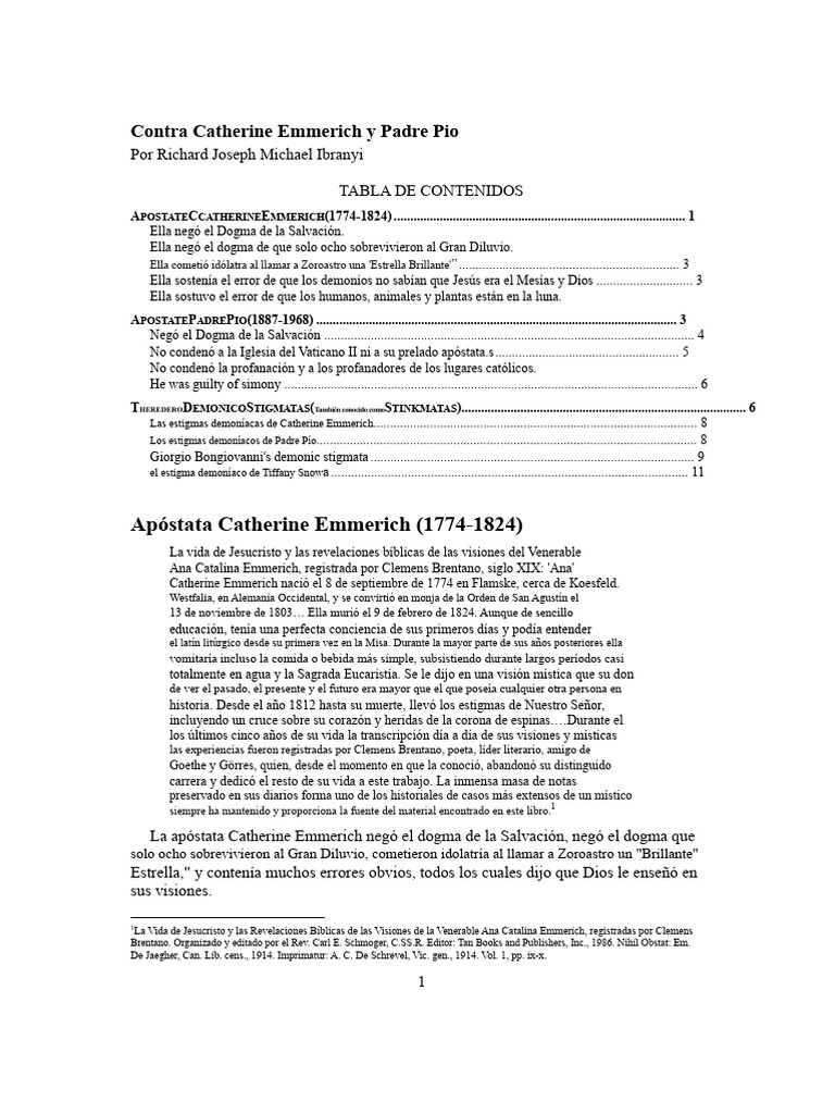 Refutación de Catherine Emerick y Padre Pio | PDF | Arca de Noé | Noé