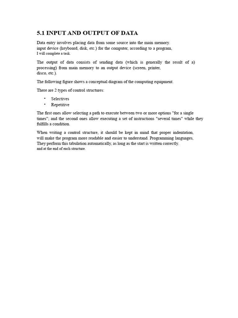 5.1 Input and Output of Data | PDF