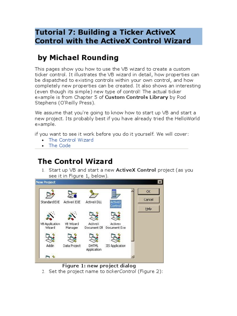 Tutorial 7: Building A Ticker Activex Control With The Activex Control ...