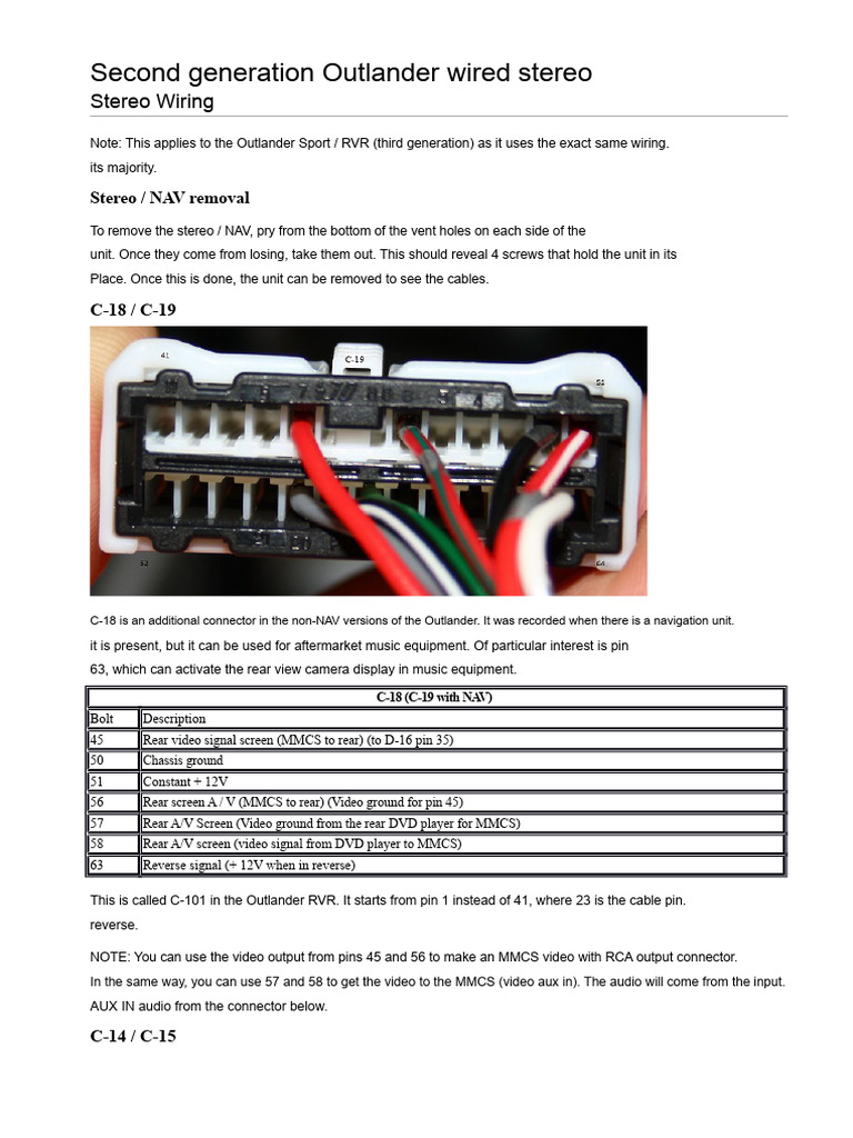 Second Generation Outlander Wired Stereo | PDF | Amplifier | Electronic ...