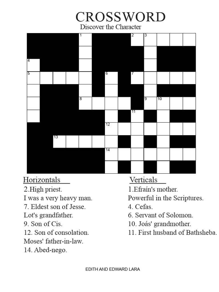 Crossword Discover Character | PDF | David | Hebrew Bible People