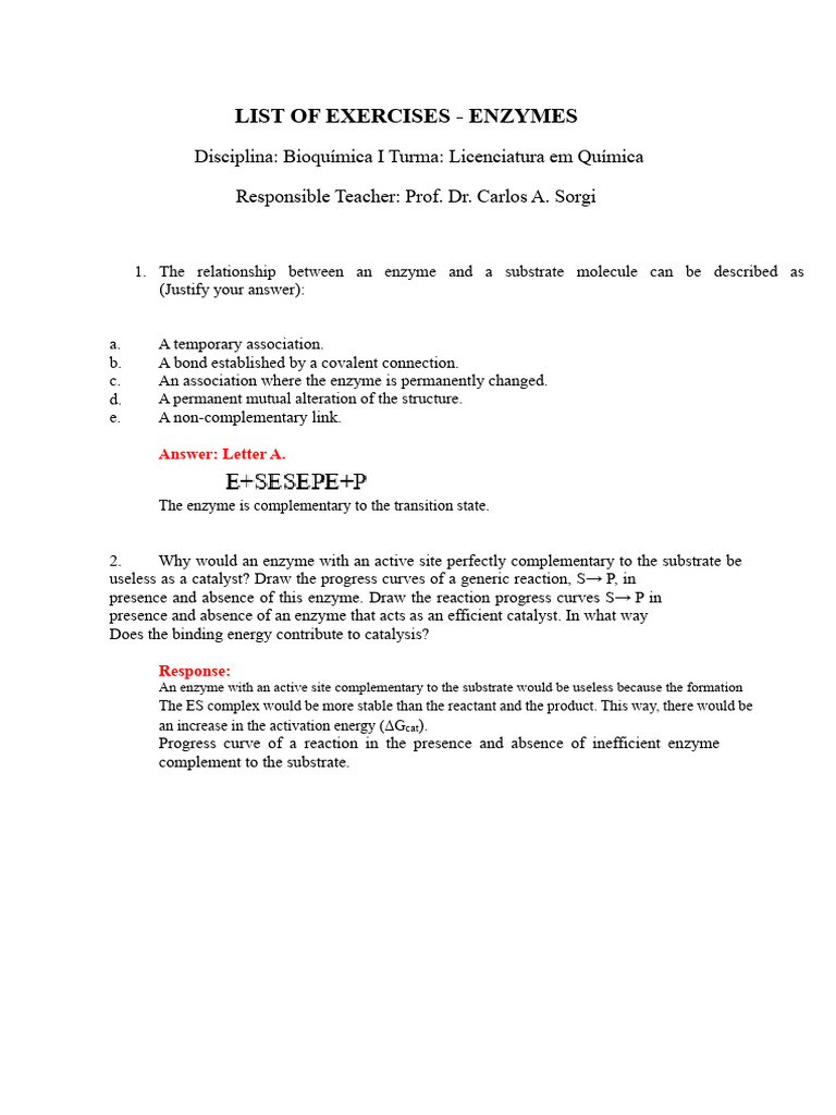 Enzyme Function and Reaction Dynamics | PDF | Enzyme | Active Site