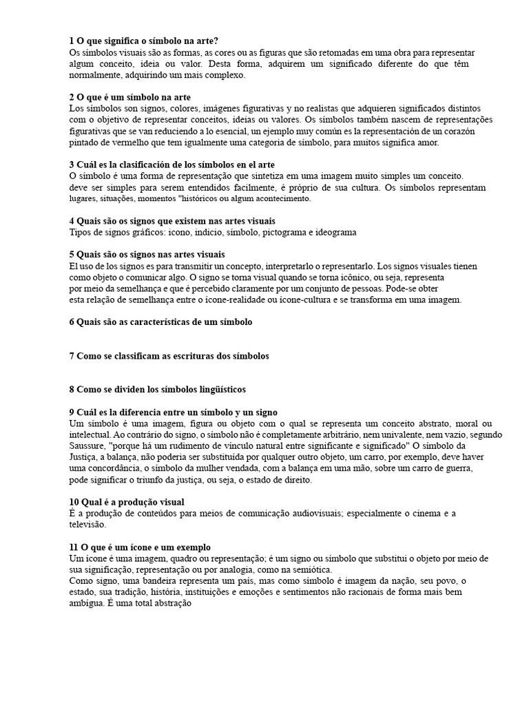 Significado e Classificação de Símbolos na Arte | PDF | Abstração | Imagem