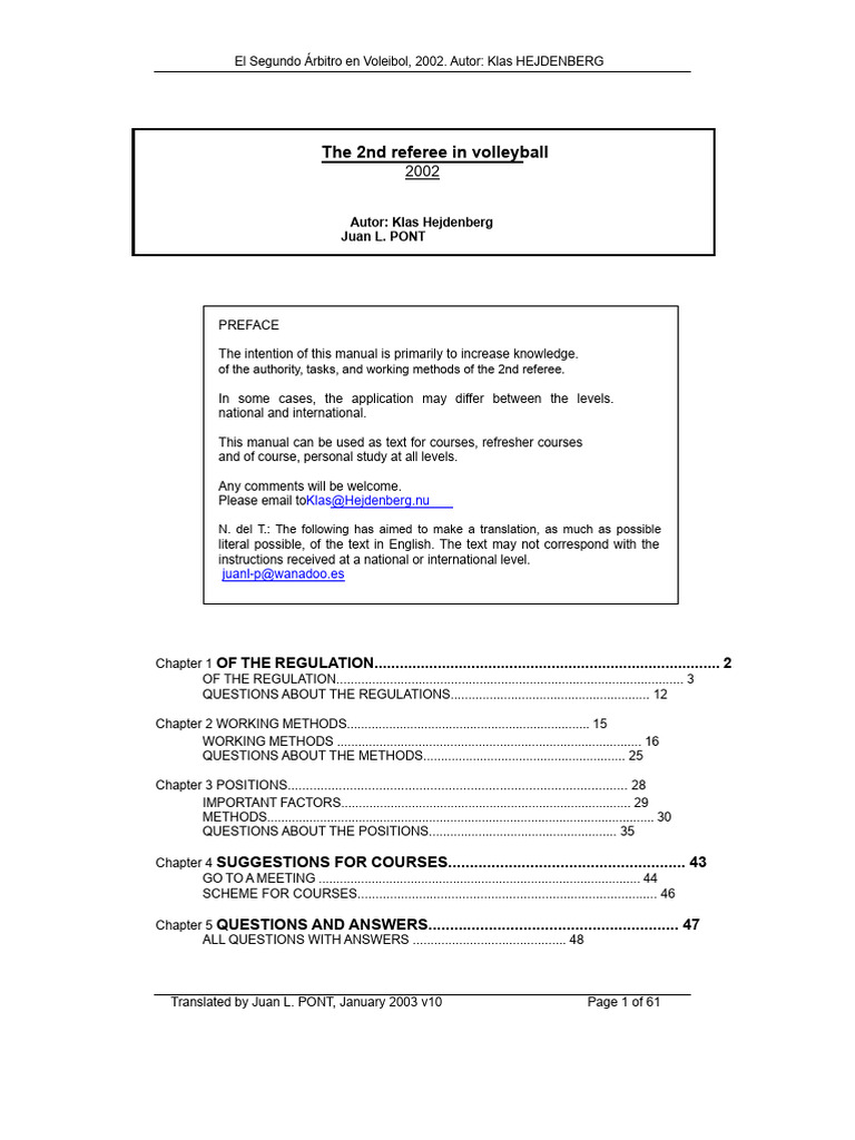Second Referee in Volleyball | PDF | Referee | Volleyball