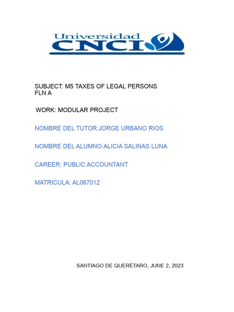 Modular Tax Project for Legal Entities | PDF | Taxes | Business