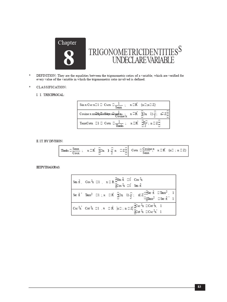Trigonometric Identities | PDF | Trigonometric Functions | Trigonometry