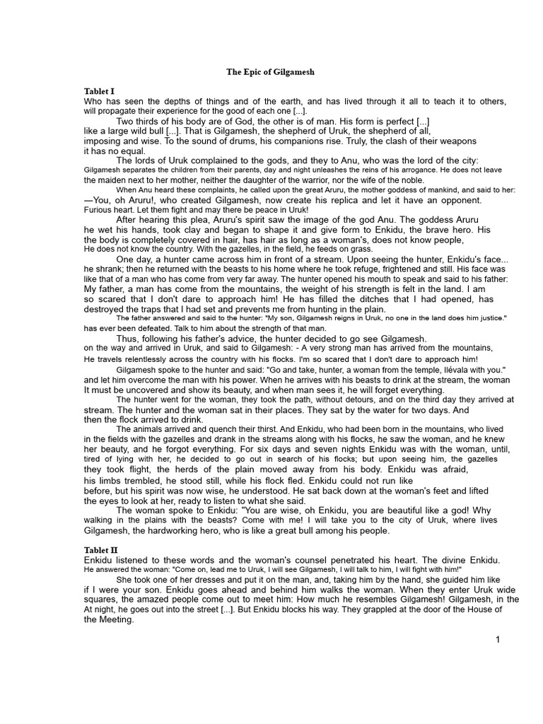 THE EPIC OF GILGAMESH | PDF | Epic Of Gilgamesh