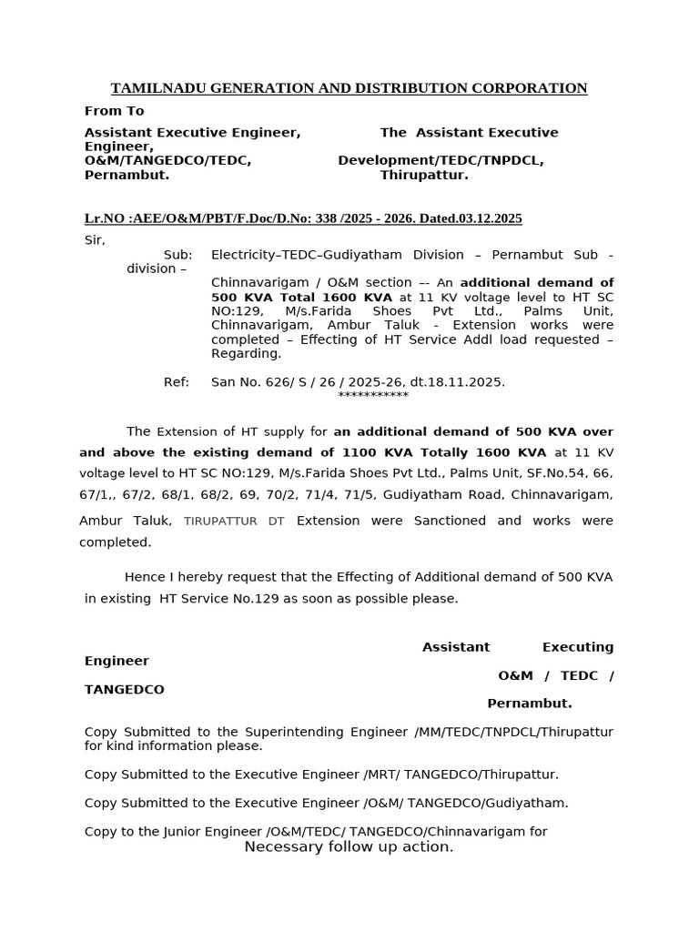 HT SC 129 Work Completed Reg | PDF