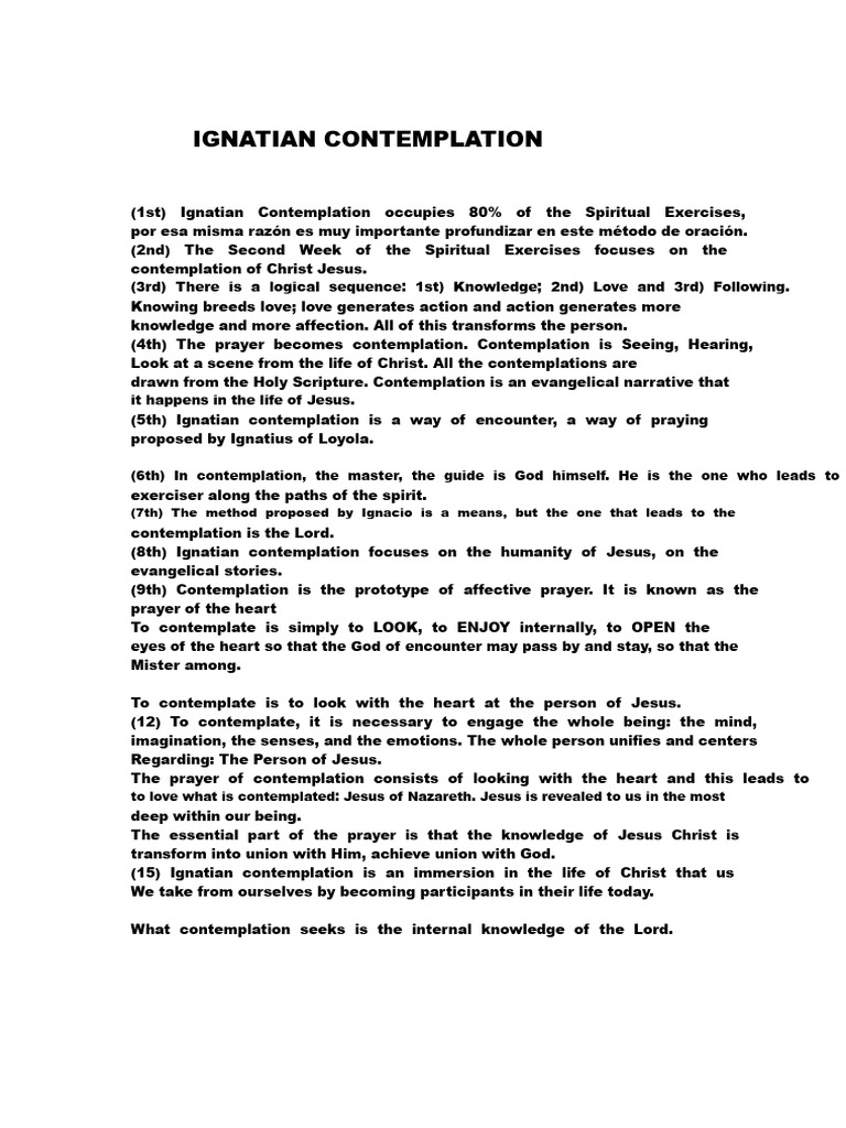 Ignatian Contemplation Explained | PDF | Christian Mysticism | Ignatius ...