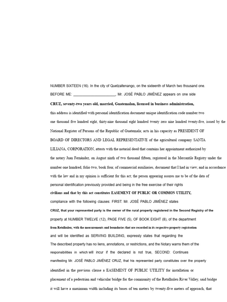 Easement Agreement for Public Bridge | PDF | Conveyancing | Common Law