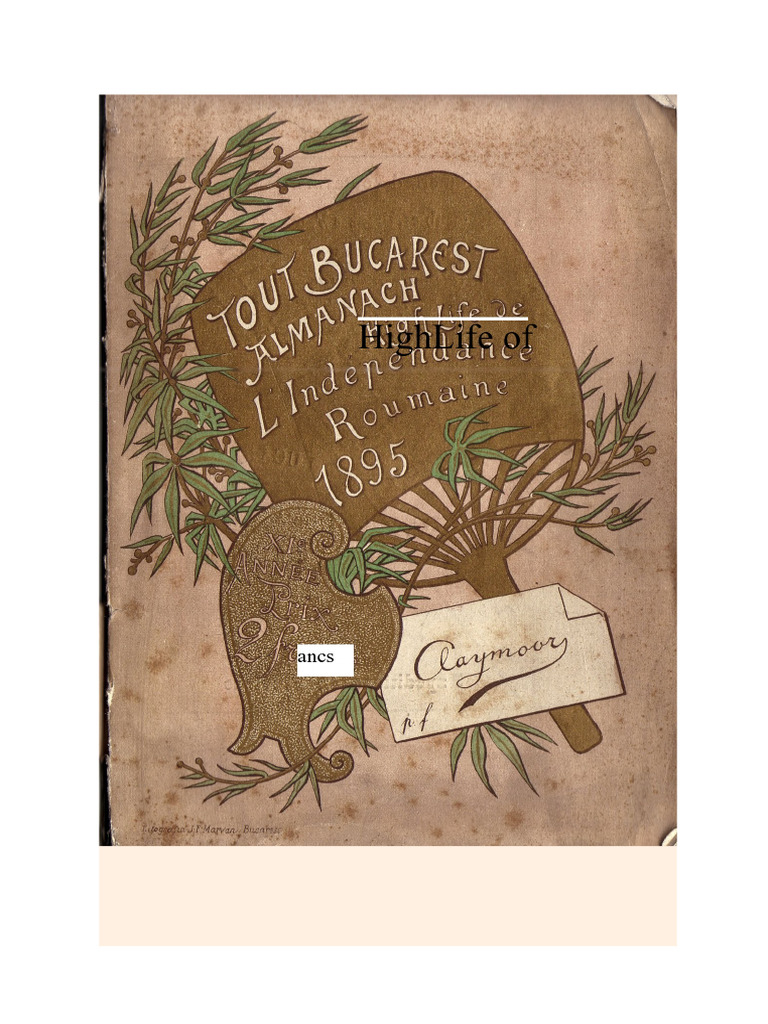 All-Bucharest. Almanac of High Life, 1895 | PDF
