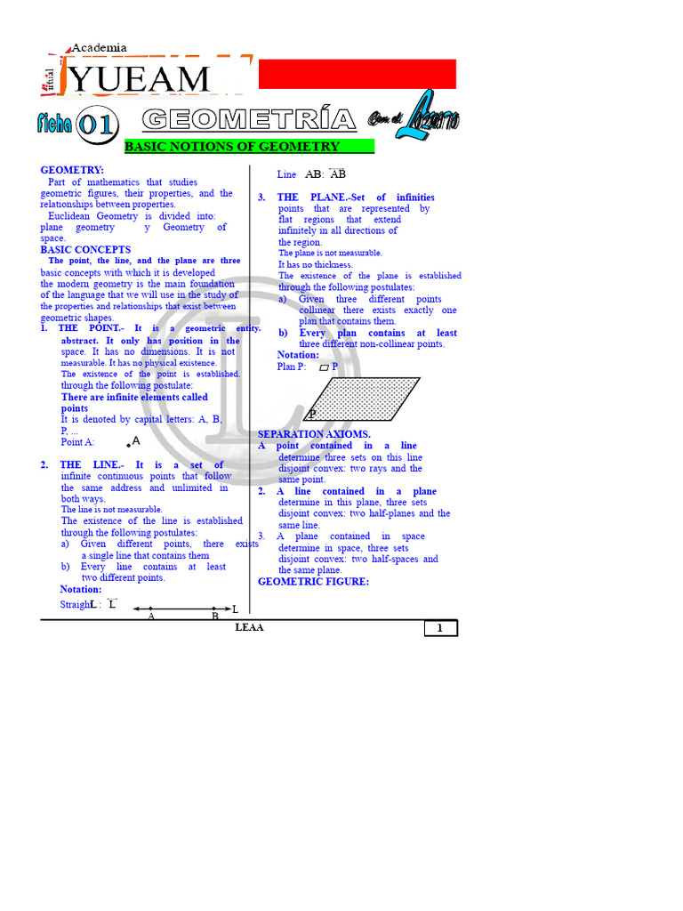 01 NEW GEOMETRY M CONCEPTS | PDF | Line (Geometry) | Shape