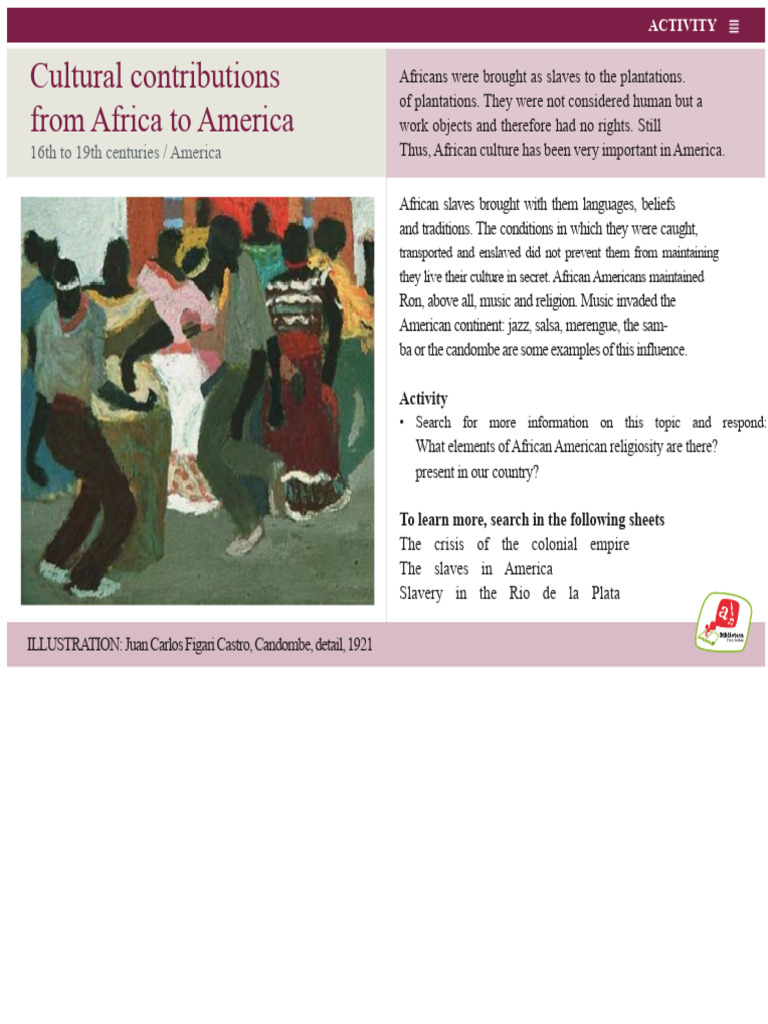 006 The Cultural Contributions of Africa in America | PDF