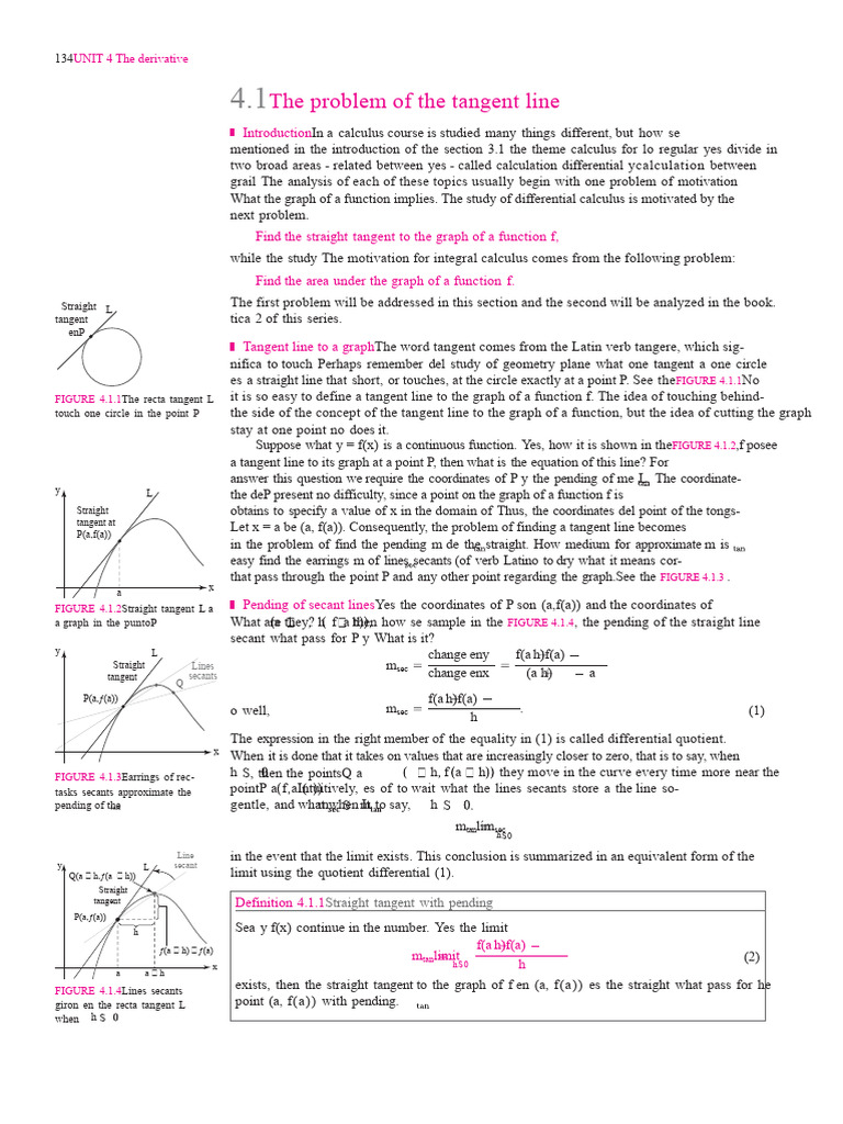 Calculus ACA 2 Reading - The Problem of The Tangent Line | PDF ...