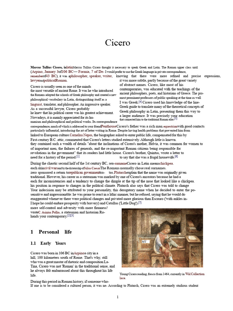 Cicero: Life and Legacy of a Roman Orator | PDF | Cicero | Julius Caesar