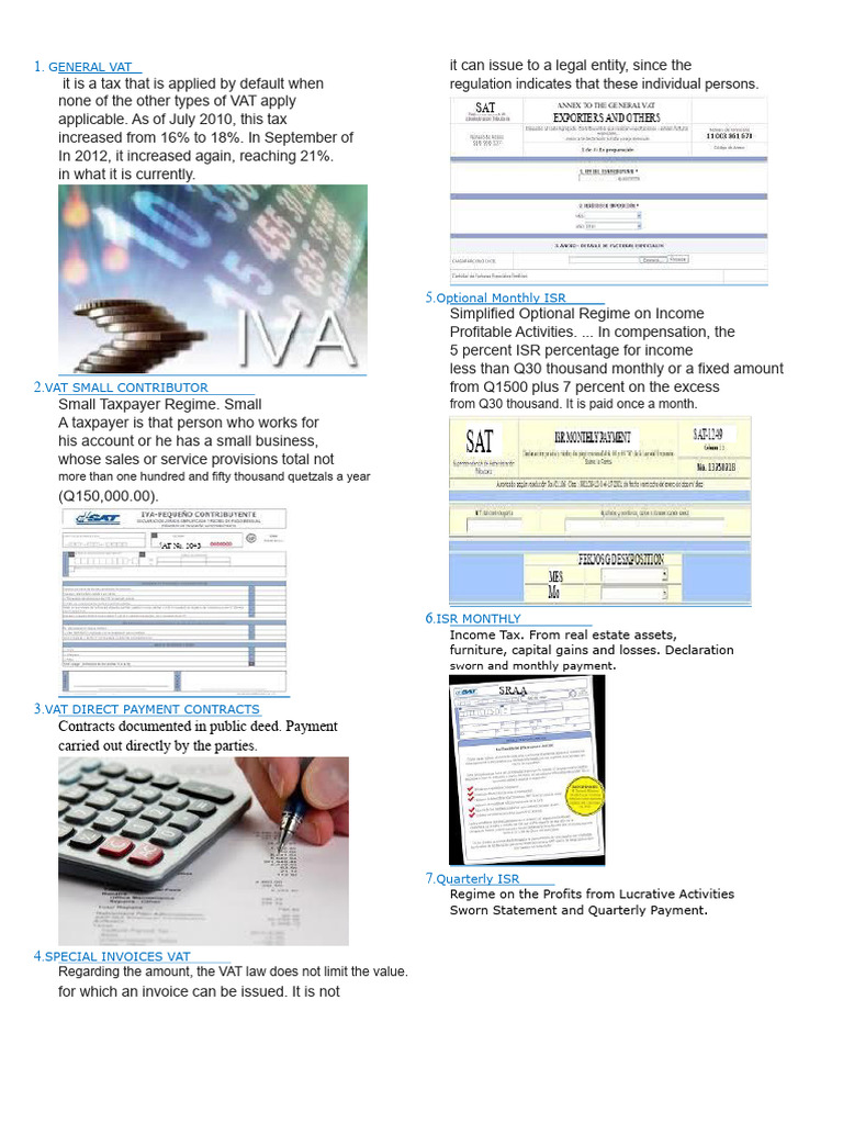 50 Types of Taxes in Guatemala | PDF | Taxes | Value Added Tax