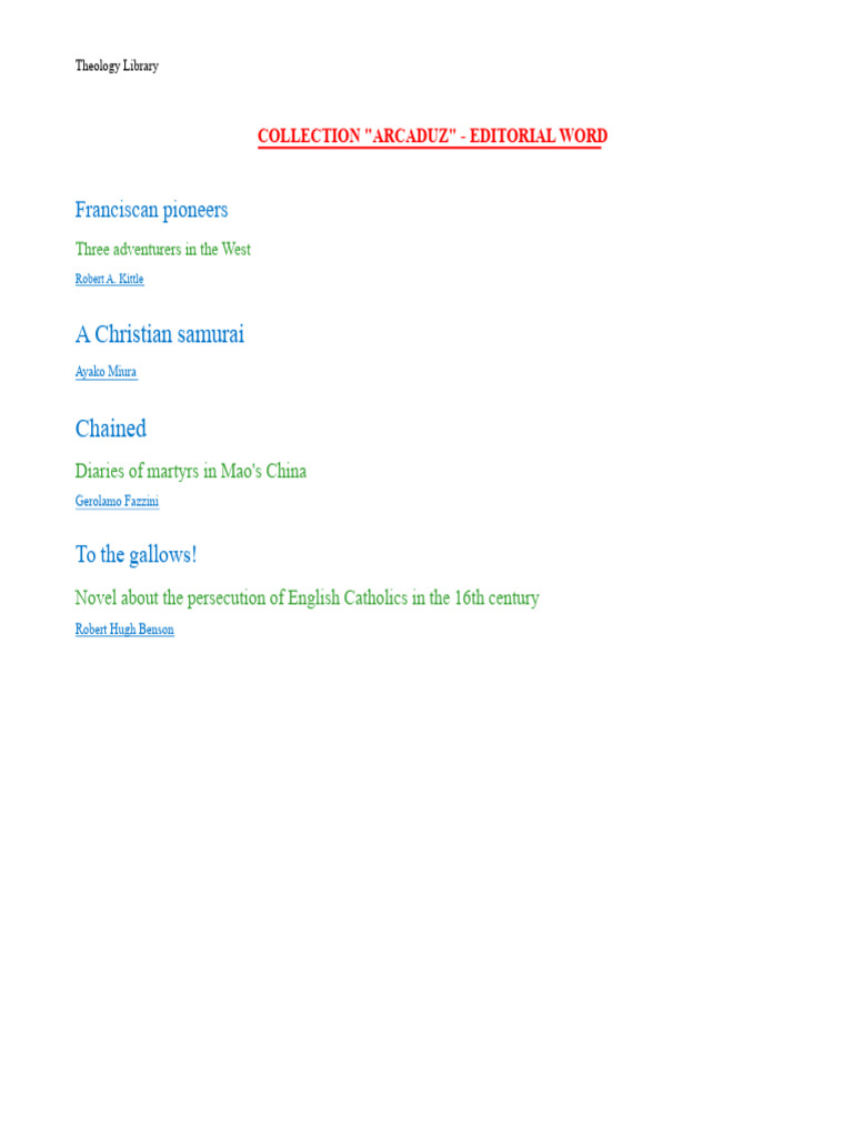 Arcaduz (Collection List 2019) | PDF | Our Lady Of Fátima | Mary ...