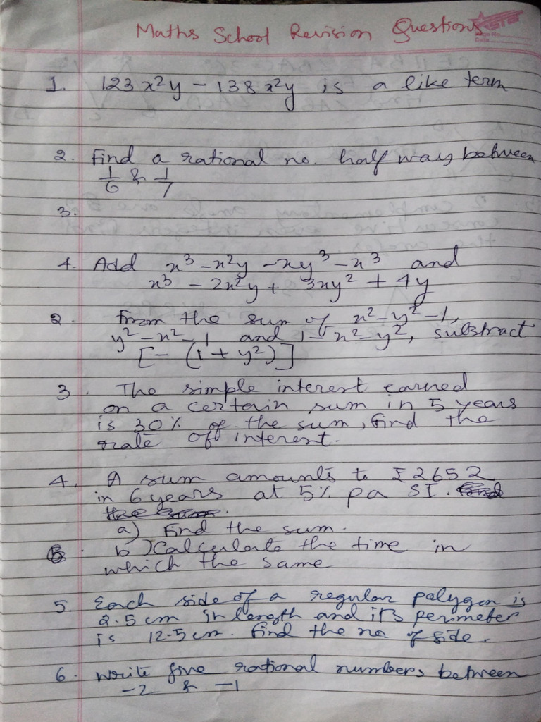 Maths School Revision 1st Part | PDF