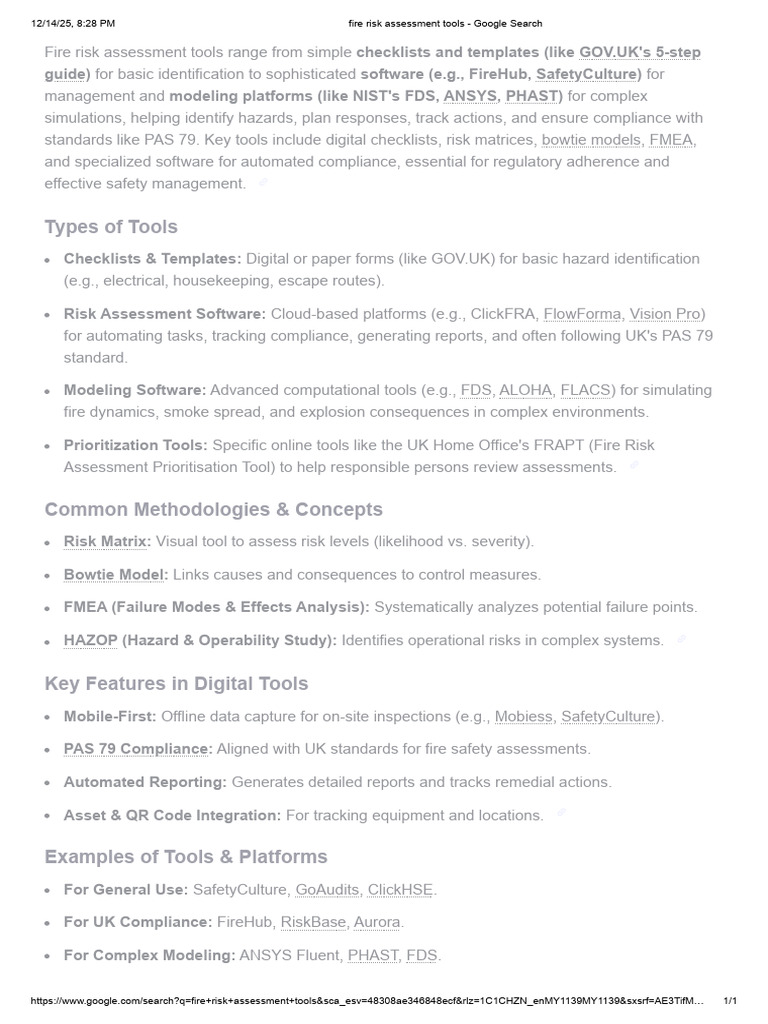 Essential Fire Risk Assessment Tools | PDF | Risk Assessment | Risk