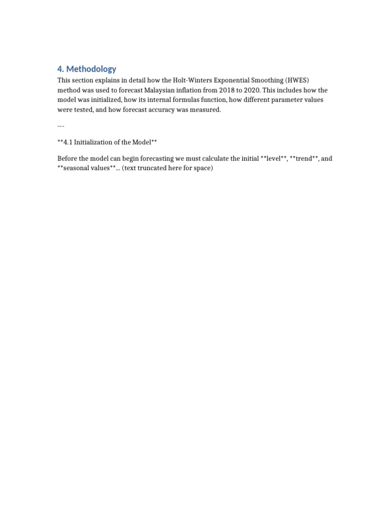 Holt Winters Methodology Final | PDF