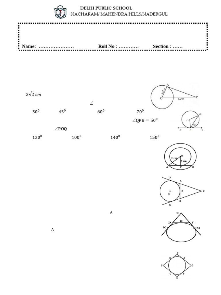 2025-26 Circles Worksheet | PDF | Circle | Geometry
